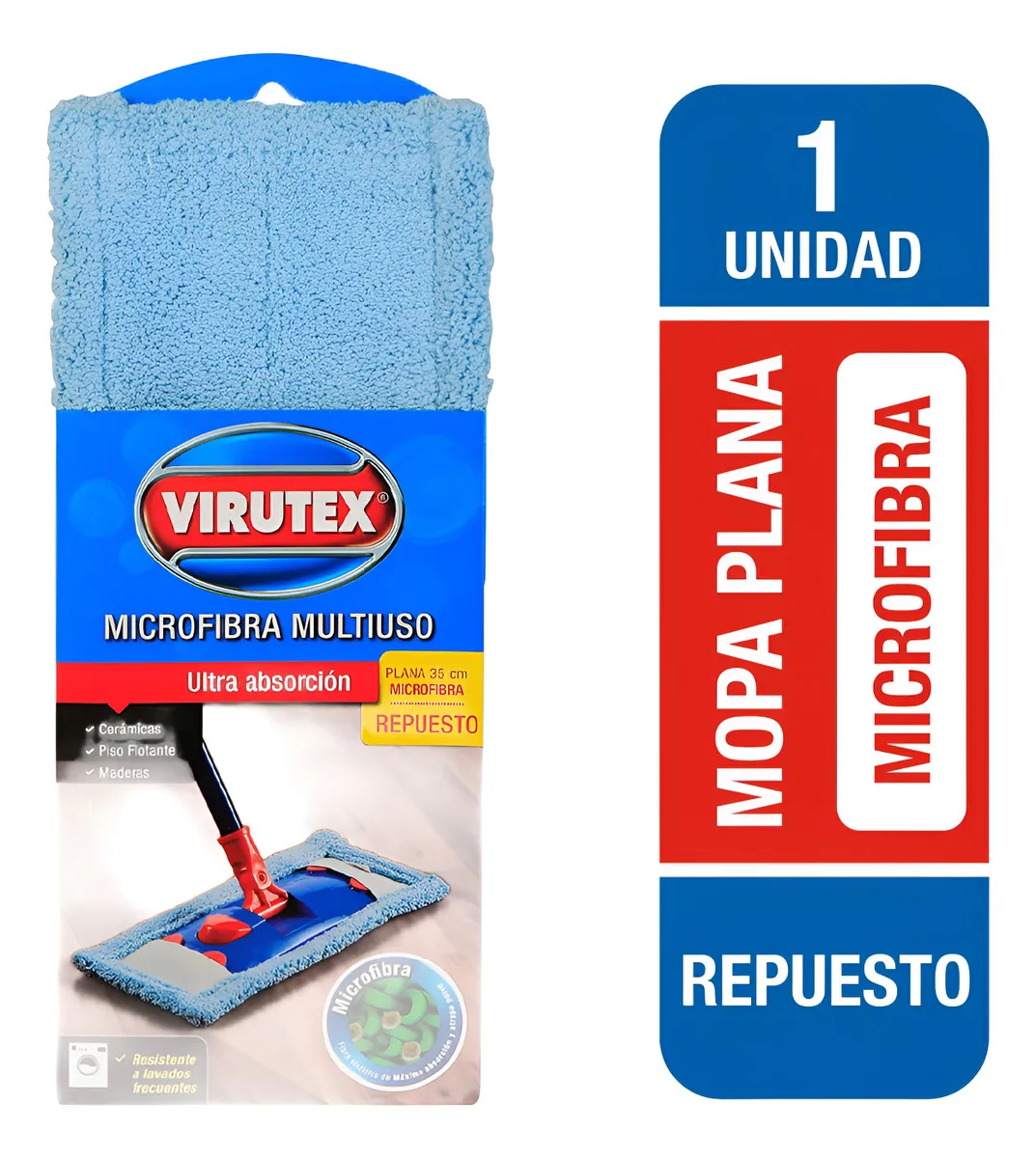 VIRUTEX - RPTO MOPA PLANA MICROFIBRA 35 CM - Ofertapolis.cl